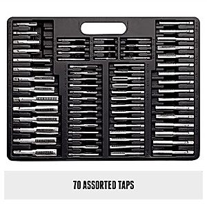Segomo Tools 110 Piece Hardened Alloy Steel SAE Tap And Die Threading Tool Set With Storage Case | SAE Tap and Die Set | Rethreading Kit | Tap Set | Tap and Die Kit - TD110SAE