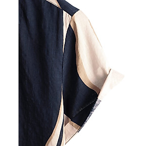 VATPAVE Mens Casual Hawaiian Floral Shirts Short Sleeve Button Down Tropical Shirts Beach Summer Shirts XX-Large Navy Beige