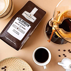 Fresh Roasted Coffee,100% Colombian Supremo, 5 lb (80 oz), Medium Roast, Kosher, Whole Bean