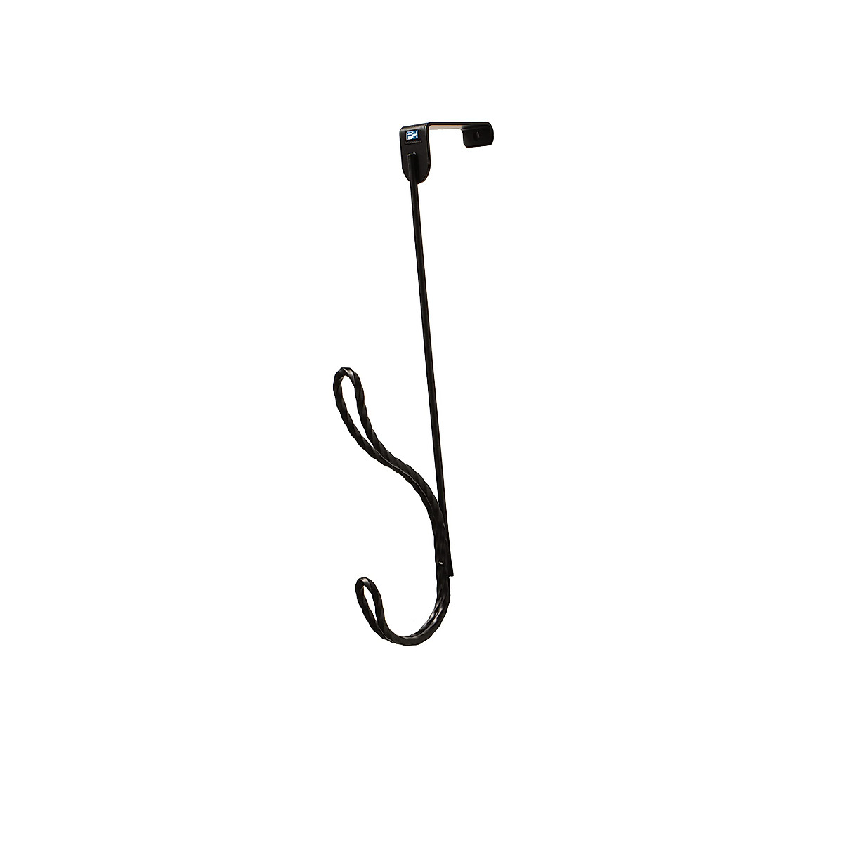 FantasHome Over The Door Hook Rack with 2 Hooks - Twisted Design (Black)
