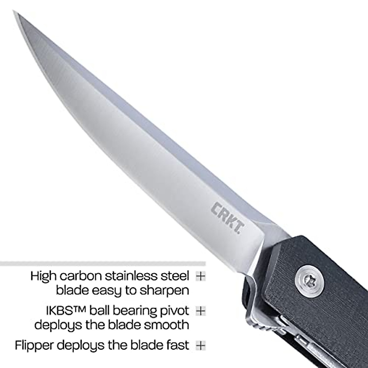 CRKT CEO Folding Pocket Knife: Folder with Liner Lock, Drop Point Satin Blade, Reinforced Nylon Handle with Pocket Clip 7095KX