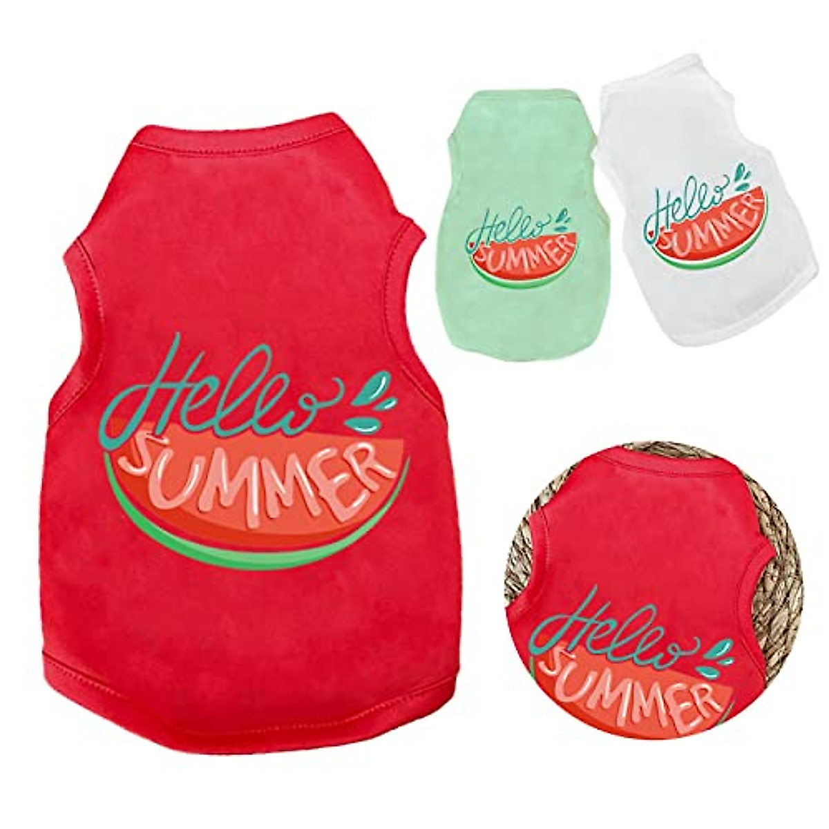 hionre Pet Vest Comfortable Casual Wear Fashion Print Cat Dog Streetwear T-Shirt Puppy Spring Summer Dog Clothes for Small Medium Dogs Girl Boy - Green L
