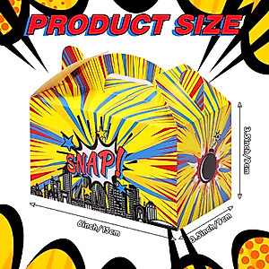 Teling 24 Pcs Hero Party Favor Boxes Hero Party Treat Boxes Hero Action Sign Boxes Cartoons Gift Box Cardboard Goodie Snack Candy Bags for Kids Girl Boy Birthday Party Baby Shower Supplies Decorations