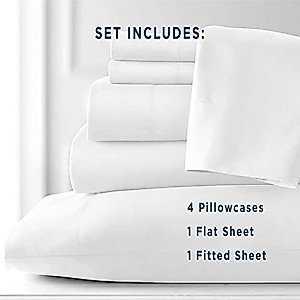 POLO World Network 6 Piece Sheet Set, Microfiber, White, Queen Sheet Set