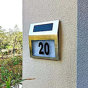 JCYANG Solar Lights Outdoor Solar Lamp House Number Sign Lighted LEDs Doorplate Number Light for Home Street Solar Garden Light Led House Numbers