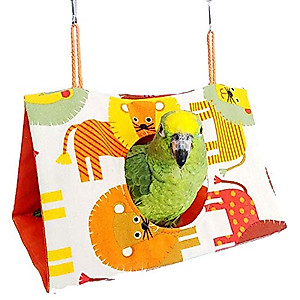Bonaweite Bird Nest House Hammock, Parrot Tent Shed Hut Hanging Hammock Finch Cage Hideaway Perch for Hamster Macaw Budgies Eclectus Parakeet Cockatiels Cockatoo Lovebird