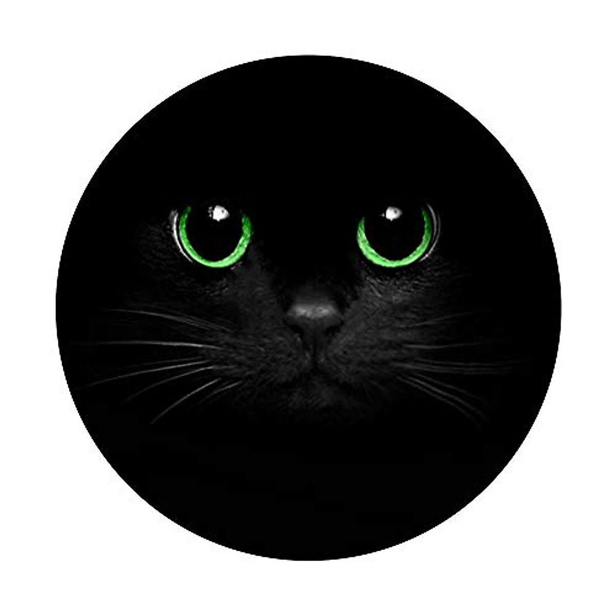 Cute Black with Green Eyes Cat PopSockets PopGrip: Swappable Grip for Phones & Tablets