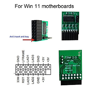 Septpenta 14Pin Security Module for B550 B450 B460, Separate Cryptographic Processor Remain Encrypted TPM 2.0 Encryption Security Module, Convenient Practical for Win11/7/8.1/10