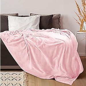Utopia Bedding Fleece Blanket Throw Size Pink 300GSM Luxury Fuzzy Soft Anti-Static Microfiber Bed Blanket (60x50 Inches)