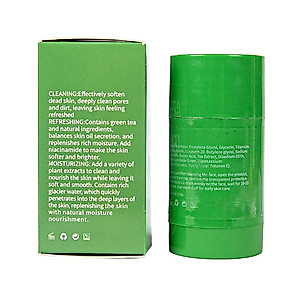 Koozy Green Tea Mask Stick - Deep Clean Oil Control Cleansing, Moisturizing, Skin Brightening, Blackhead Remover with Green Tea Extract For All Skin Types of Men and Women