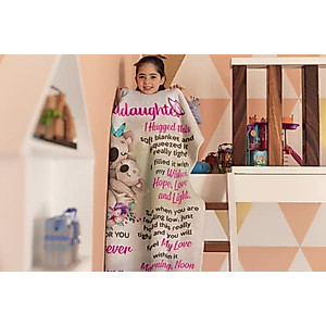 Personalized To My Daughter Blanket From Dad Mom Gifts For Daughter Blanket From Father Mother, To My Daughter Blanket From Mom Birthday Gift Throw Blanket, Christmas Daughter Gifts Blanket Koala