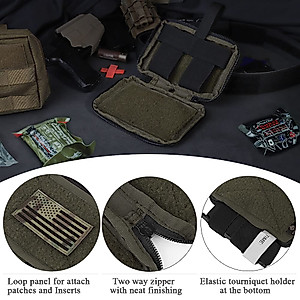 PETAC GEAR Tactical Medical Pouch Compact Admin Belt Pouch EMT First Aid Pouch IFAK Utility Pouch Trauma Kit Organizer Tourniquet Holder (RG)