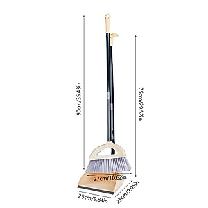 Broom with Dustpan Combo Set Sweeping Set Household Buckle Type Broom Dustpan Set Outdoor Broom Set Dust Pan and Broom Set Small Broom Dust Broom Standing Dustpan Cleaning Tool