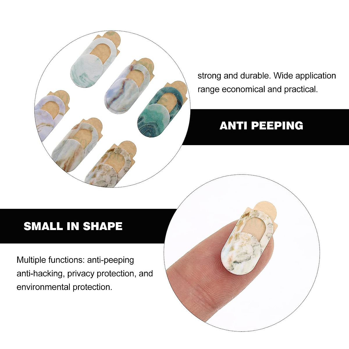 MILISTEN 6Pcs Lens Privacy Cover Smartphone Camera Slide Webcam Slider Cover Tablet Protector Anti- Peeping Covers Phone cam Cover Front Camera Protective Covers Pattern abs Camera Cover b1