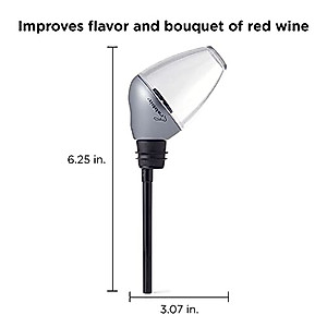 Rabbit Wine Aerator and Pourer, 7-Inch, Silver/Black/Clear