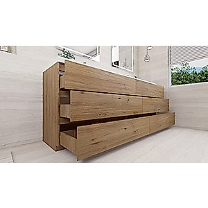 Angeles 84" FREESTANDING Bath Vanity with Double Reinforced Acrylic Sinks Nature Oak-AV