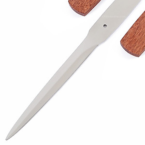 EZSMITH Letterman Knife Kit - DIY Fixed Blade Knife - (Blade Blank & Pinstock w/Pre-machined Bloodwood Handle Blanks) - (USA Design) - (Gift Boxed) - (by KnifeKits)