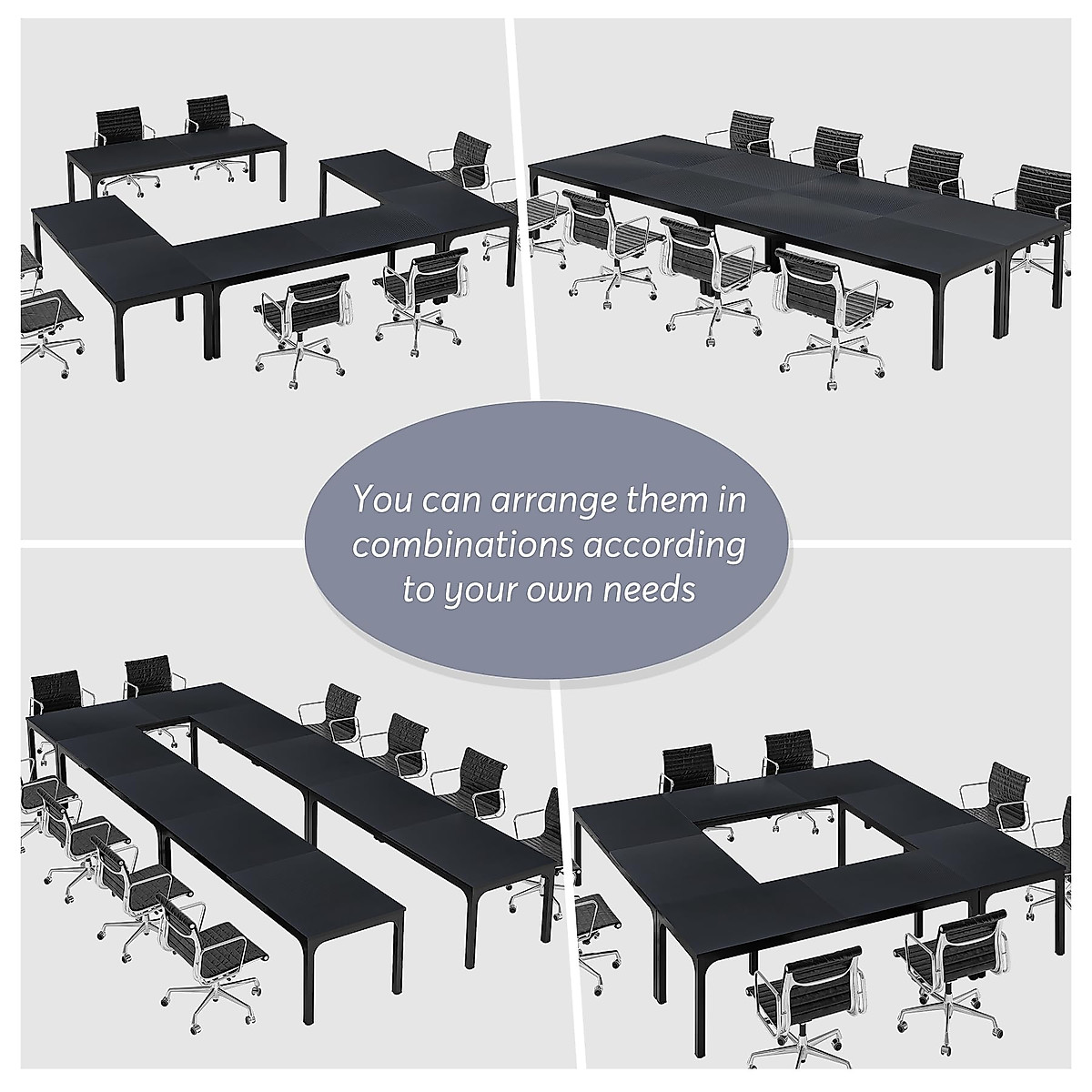 Tribesigns 6.5FT Conference Table, 78.7 Inche Rectangle Meeting Seminar Table, Large Business Tables for 6-8 People (Only Table)