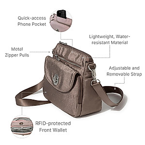 Baggallini Women's Calais Crossbody Bag, Portbello Shimmer