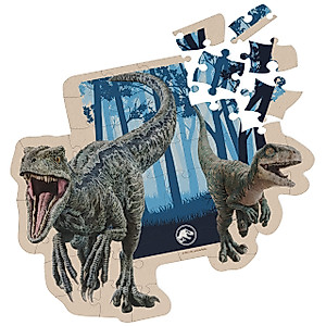 Jurassic World, 2 Mystery Puzzle Bundle 46-Piece Jigsaw Activity Dinosaur Park Movie in Egg, for Adults & Kids Ages 4 and up