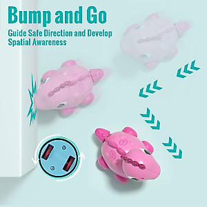 HOLA Baby Toys for 12-18 Months Baby Crawling Toys Touch & Go Musical Light for Baby Girl Toys - Infant Toys Gifts Toys for 1 to 2 3 Year Old Girl, Musical Toy for Age 1 2, 12 to 18 Months, Pink