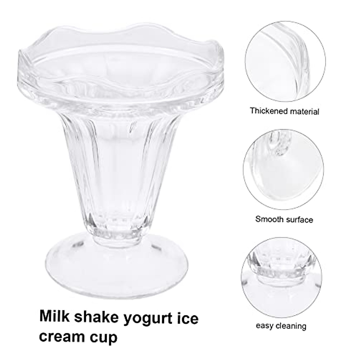 OKUMEYR Ice Cream Cup Cups for Glasses Clear Trifle Bowl Glass Footed Tulip Bowls Glass Sundae Cups Dessert Appetizer Cup Glass Transparent Footed Yogurt Bowl Glass Ice Cream Dishes