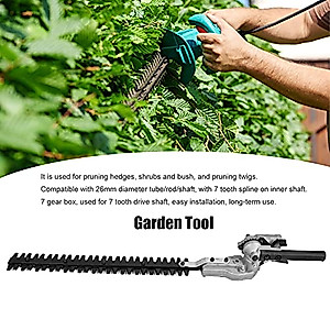 LZKW Hedge Trimmer Attachment, Good Compatibility Easy to Install Hedge Trimmer Working Head for Garden for Bush for Home for Shrubs(26mm 7 Teeth)