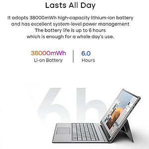 VINGVO Tablet Laptop, Tablet PC 16GB DDR4 1TB SSD Magnetic Keyboard Dual Camera 13 Inch Touchscreen 5200mAh 5GHz WiFi for Travel (US Plug 100‑240V)