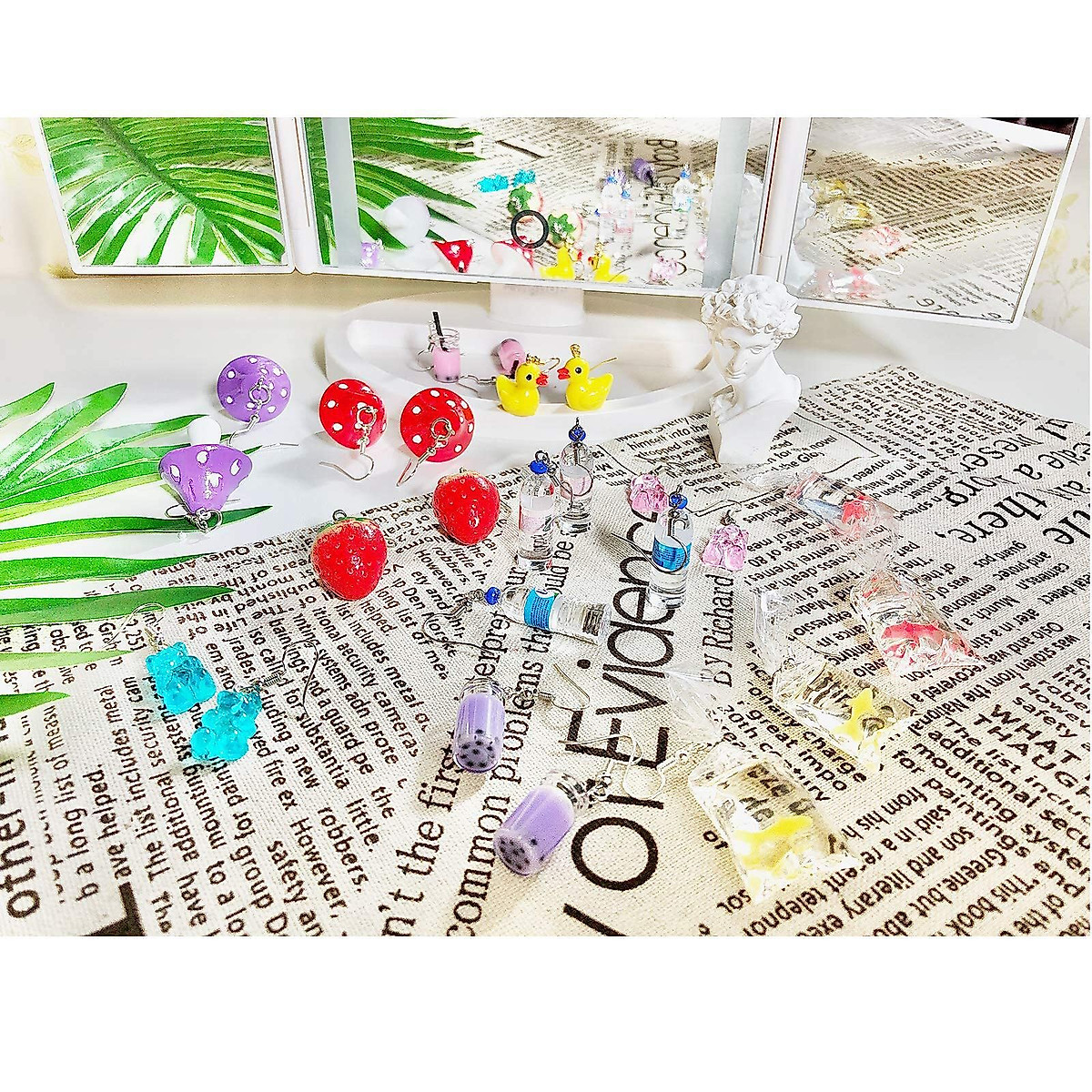 Weird Earrings Aesthetic Earrings Gummy Bear Earring Cool Earrings Quirky Earrings Cute Earrings Kawaii Earrings Funny earrings Crazy Earrings Set for Women Girls Egirl