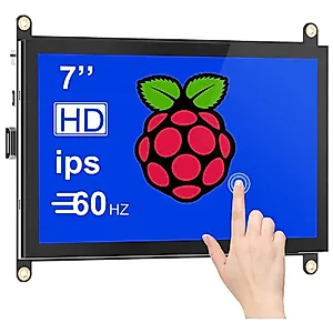 Dpofirs 7 Inch Monitor for Raspberry Pi, 1024x600 for Raspberry Pi Touchscreen Monitor HDMIPortable Monitor Capacitive Pi Display with 178 Degree Viewing Angle