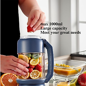 Portable Blender - Personal Size Blender for Shakes and Smoothies with 8 Ultra Sharp Blades, 12 Oz Mini Blender USB Rechargeable for Travel/Picnic/Office/Gym