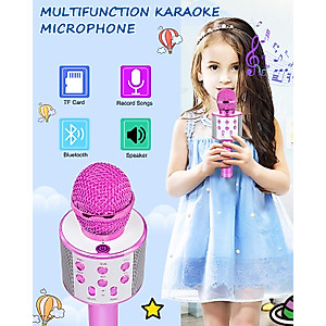 Dodosky Gifts for Girls Age 4-12, Karaoke Microphone Gifts for 4 5 6 7 8 9 10 11 12 Year Old Girls Toys for 4-12 Year Old Girls Birthday Gifts for 3-10 Year Old Girl - Purple