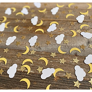 100PCS Moon Star Table Confetti,Baby Shower Table Decorations for Over the Moon Baby Shower Wedding Birthday Party