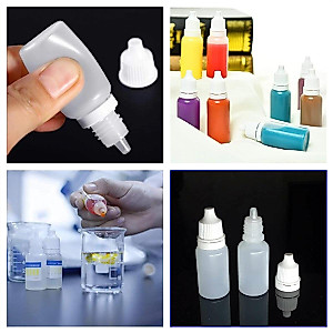 SHUILING 10PCS Plastic Squeezable Dropper Bottles Empty White Clear Dropping Eye Liquid Bottle with Cap Drop Bottles Refillable Squeeze Bottle Dropper Sample 5ML/15ML (5ML)