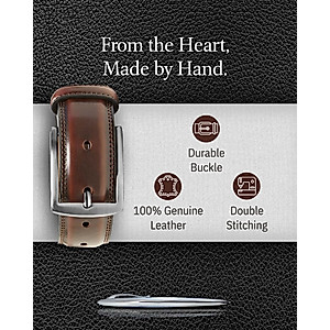 Access Denied Genuine Leather Dress Belts For Men - Mens Belt For Suits, Jeans, Uniform Brown Belt - Designed in the USA