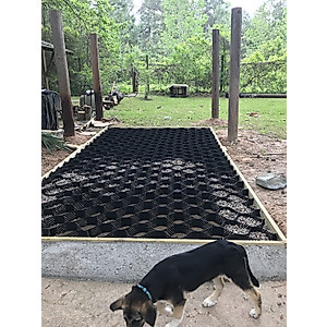 WAHHWF Geocell Ground Grid, Pea Gravel Grid Paving Stabilizer, Slope Grid Erosion Control, 2" Tall Ground Geo Grid for Driveway Shed Garden, 3ft/ 6ft/ 10ft/ 16ft/ 20ft/ 26ft/ 30ft Long