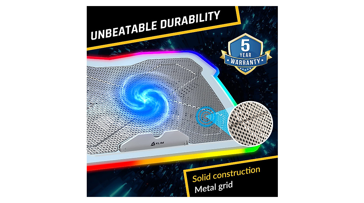 KLIM Ultimate + RGB Laptop Cooling Pad with LED Rim + New 2024 + Gaming Laptop Cooler + USB ...