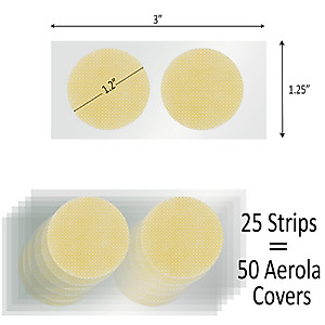 Confidence Bodywear Men’s Nipple Covers - Gynecomastia Concealment, Hypoallergenic Adhesive, 50-Pack