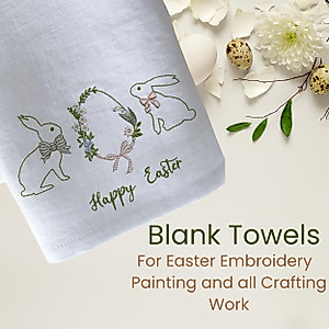 Flour Sack Kitchen Towels |Cotton Blank Towel | Tea Towel Crafting Embroidery for Easter|Flat Thick Absorbent Quick Dry | Baking Bread Proofing Linen Cover, Washable Set of 12, 28 x 28 Inch,White