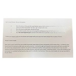 Westmon Works St Joseph Statue for Selling Homes with Instruction Card and House Prayer Complete Set