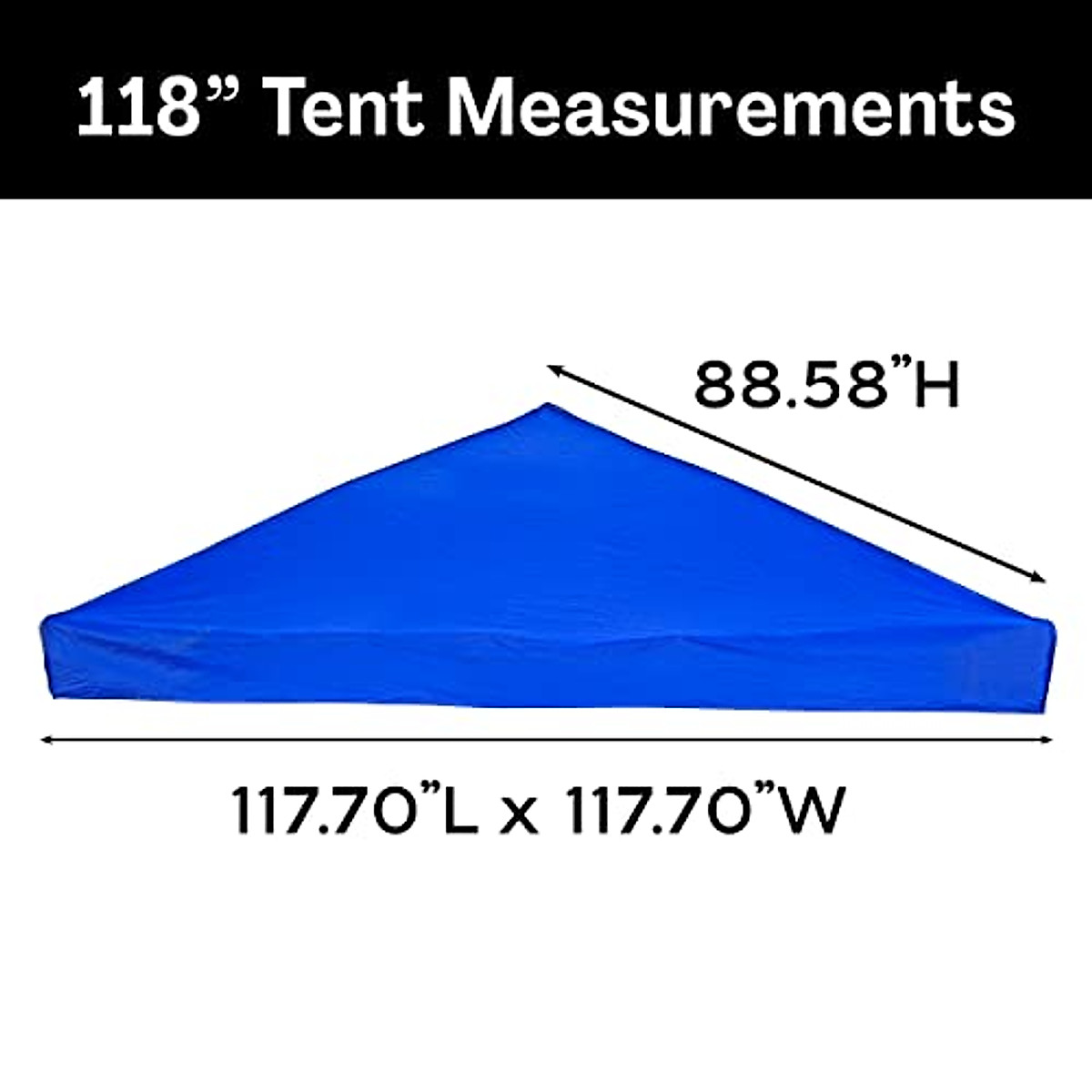 10x10 Pop Up Canopy Top Replacement Cover 118 Inches (Top Only)