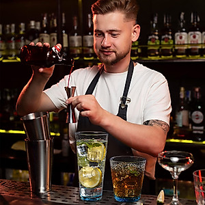 GoldArea 8 Pack Drinking Glasses, Mixed Glassware Set, Includes 4 Pcs 12 oz Highball Glasses and 4 Pcs 10 oz Whiskey Glasses, Ideal for Cocktail, Iced Coffee, Beer, Wine, Beverage, Water Cups