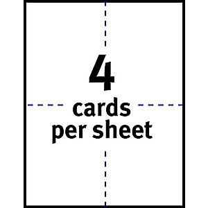 Avery Printable Postcards for Inkjet Printers, 4.25" x 5.5", 200 Blank Cards -- Great for Recipe Cards and Flashcards (8387)