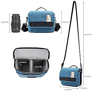Besnfoto Camera Bag Small for Women Men, Mirrorless Camera bag Cute Compact Waterproof Canvas Messenger Bag for DSLR SLR Camera Case