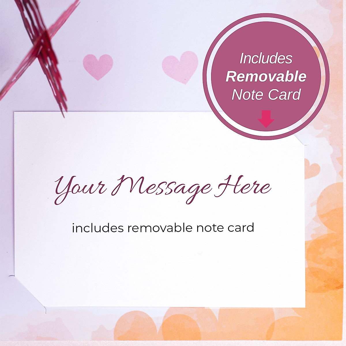 Paper Love Heart Tree 3D Pop Up Card, For All Occasion, Mothers Day, Valentines Day, Anniversary, Love, Just Because, Adults or Kids -5" x 7" Cover - Includes Envelope and Note Tag