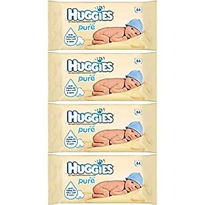 Huggies Pure Baby Wipes 56 Count (Pack of 4) 224 Wipes Total
