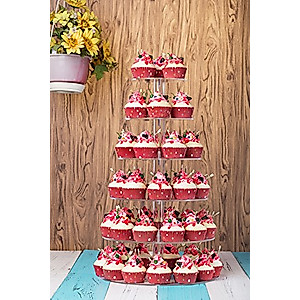 Cupcake Stand, 6 Tier Large Cupcake Tower Display, Round Cupcake Holder, Acrylic Dessert Stand, Pastry Display Tree for Party, Wedding, Baby Shower.