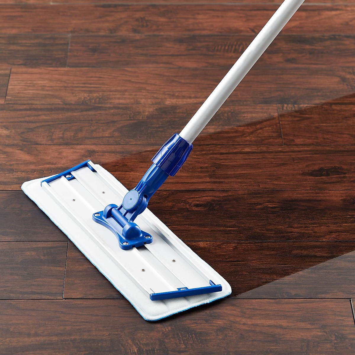 Juvale 10 Pack Microfiber Mop Pads - Reusable & Washable Flat Mop Heads for Hardwood Floors & Cleaning - 16.5 Inch Blue Replacement Pads