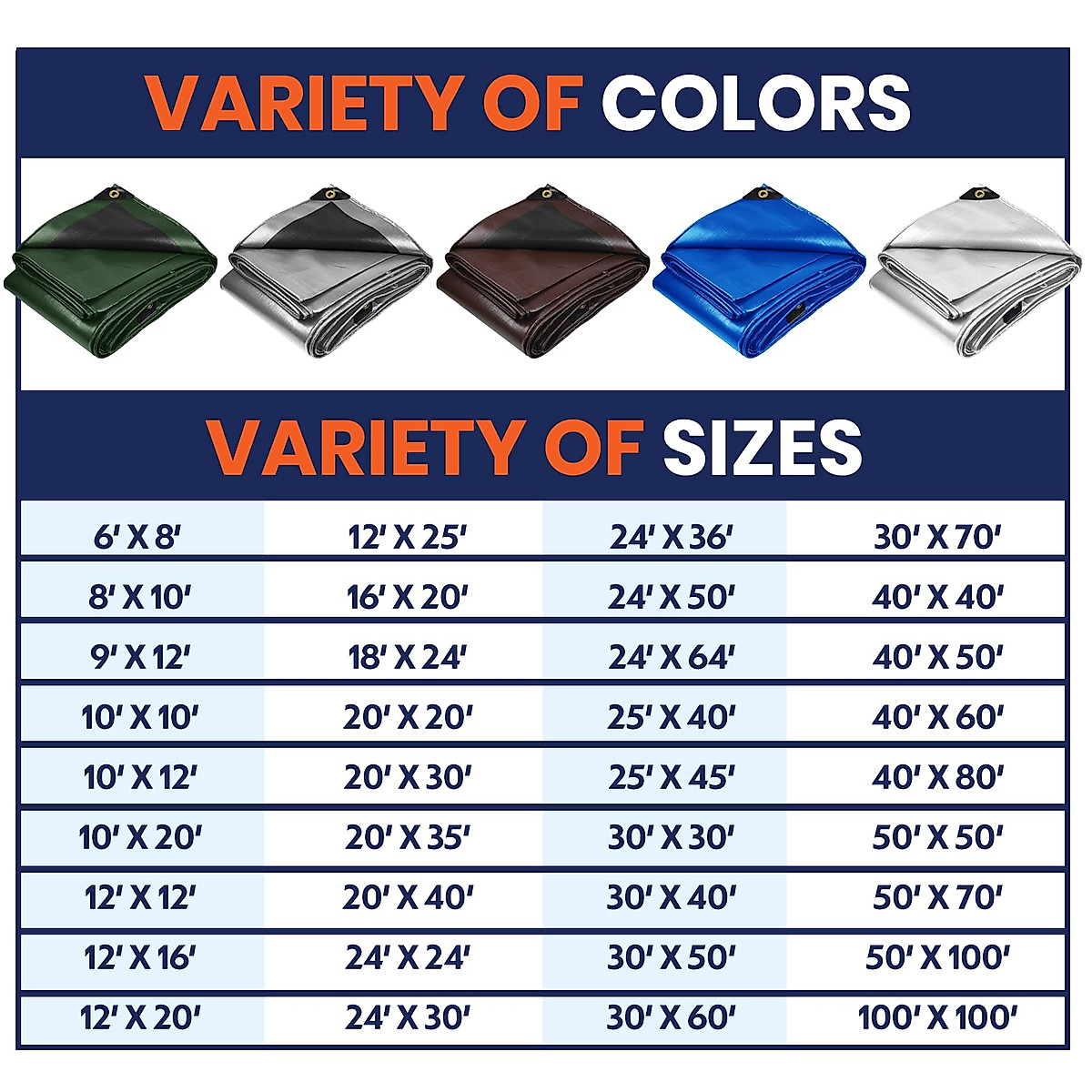 Tarpco Safety Extra Heavy Duty 14 Mil Tarp Cover, Waterproof, UV Resistant, Rip and Tear Proof, Poly Tarpaulin with Reinforced Edges for Roof, Camping, Patio, Pool, Boat (White 10′ X 20′)