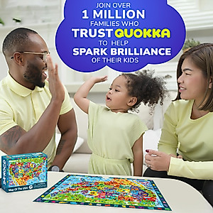 QUOKKA 100 Piece Puzzles for Kids Ages 4-6 – 3 Pack Floor Puzzles for Kids 8-10 Year Old – Learning Games World Map & Space 5-7 – United States Educational Puzzles for Toddlers 3-5